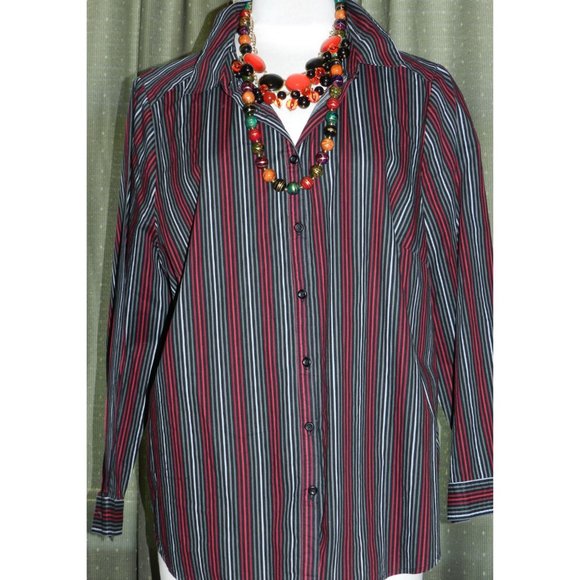 Roaman's | Tops | Plus Size Womens Size 22w Roamans Buttoned Striped ...